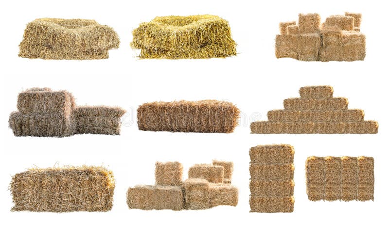 Golden Yellow Haystack Isolated on a White Background Stock Image ...