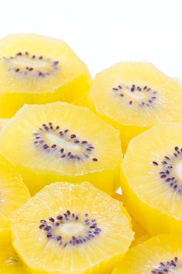 Golden Yellow Kiwi Fruit Sliced. Stock Photo - Image of nutrition, diet ...