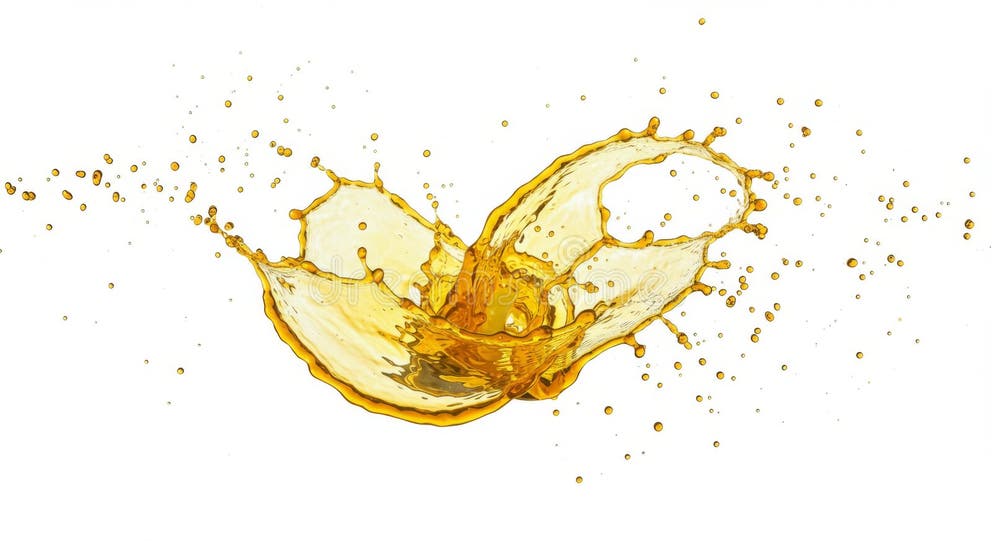 Golden Yellow Liquid Splash on White Background Stock Illustration ...