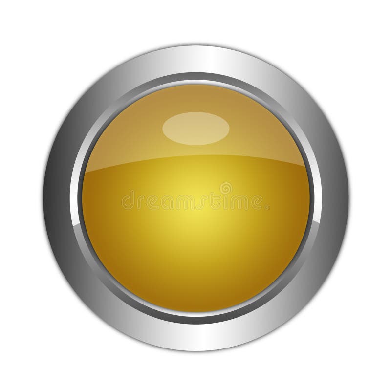 Golden Yellow Luxury 3D Button Template. Stock Illustration ...