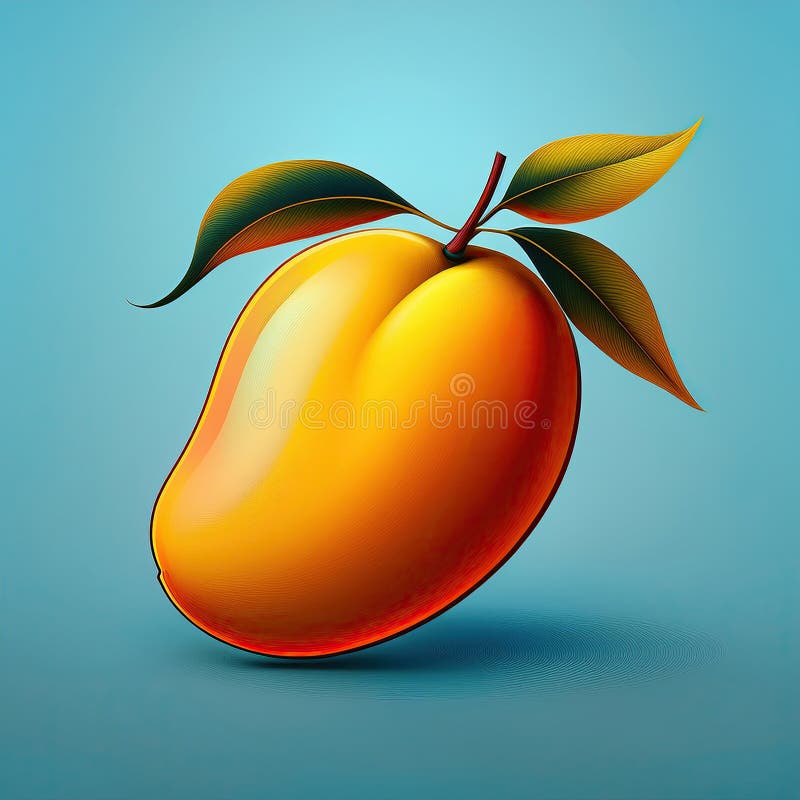 Golden Yellow Mango Fruit stock illustration. Illustration of natural ...
