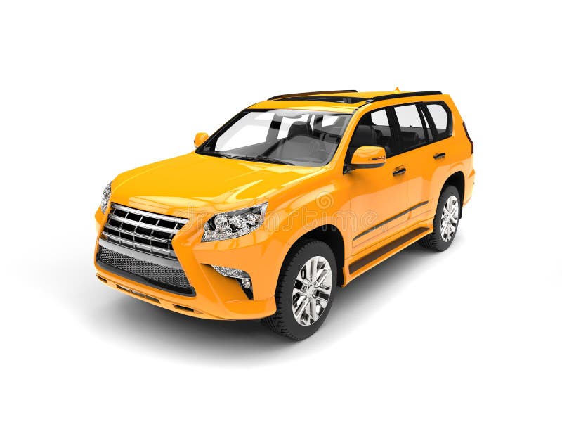 Golden yellow modern SUV stock illustration. Illustration of silver ...