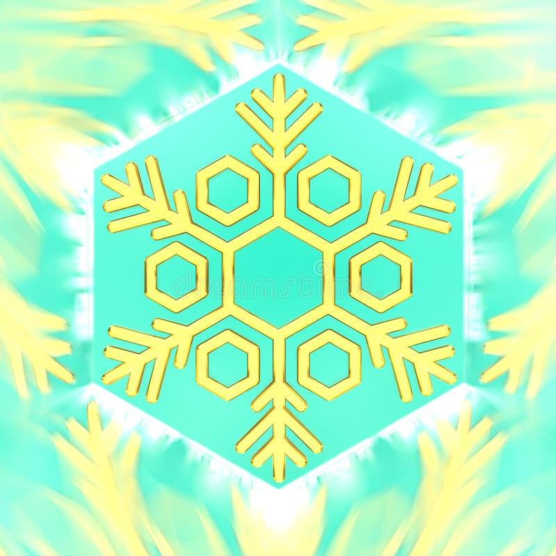 Golden Yellow One Snowflake for Card Stock Illustration - Illustration ...