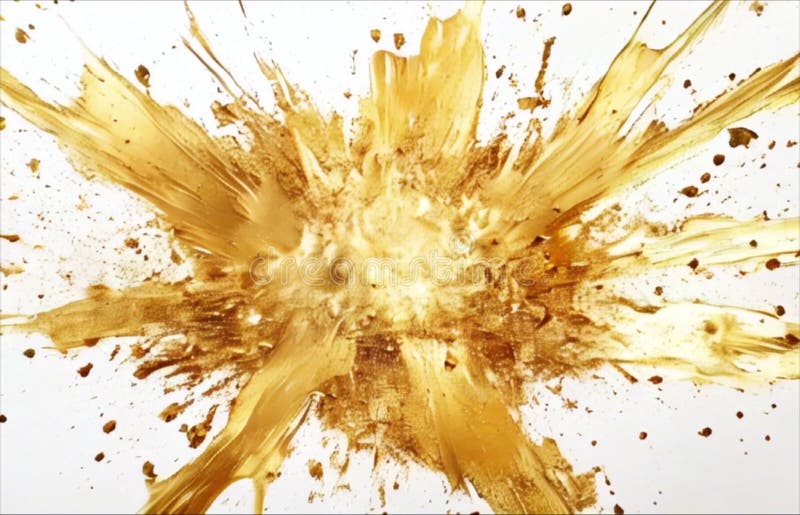 Golden Yellow Paint Explosion Splash Abstract Background. Colourful ...