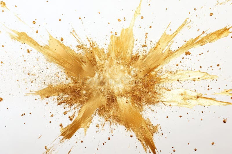Golden Yellow Paint Explosion Splash Abstract Background. Colourful ...