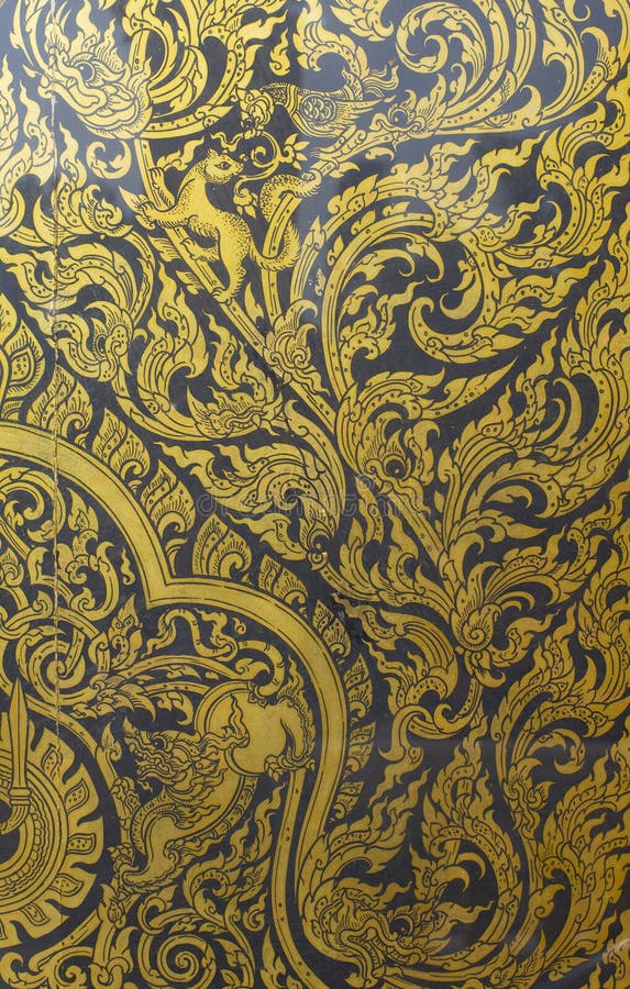 The Golden Yellow Pattern Image, the Ancient Pattern of Thailand ...