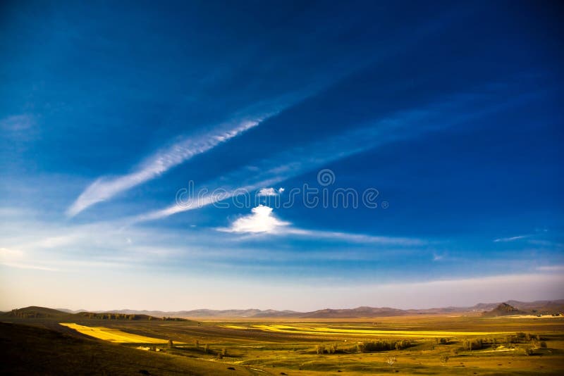 Grassland scenery stock image. Image of blue, beautiful - 3342135
