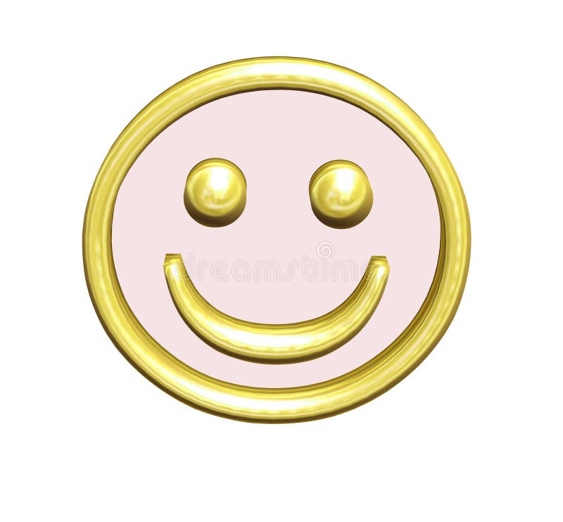 Golden yellow smiley stock illustration. Illustration of button - 4078303