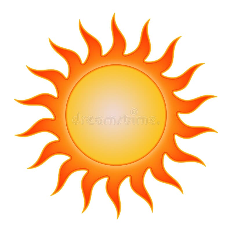 A Golden Yellow Sun Shines Red Flames Stock Photo - Illustration of ...