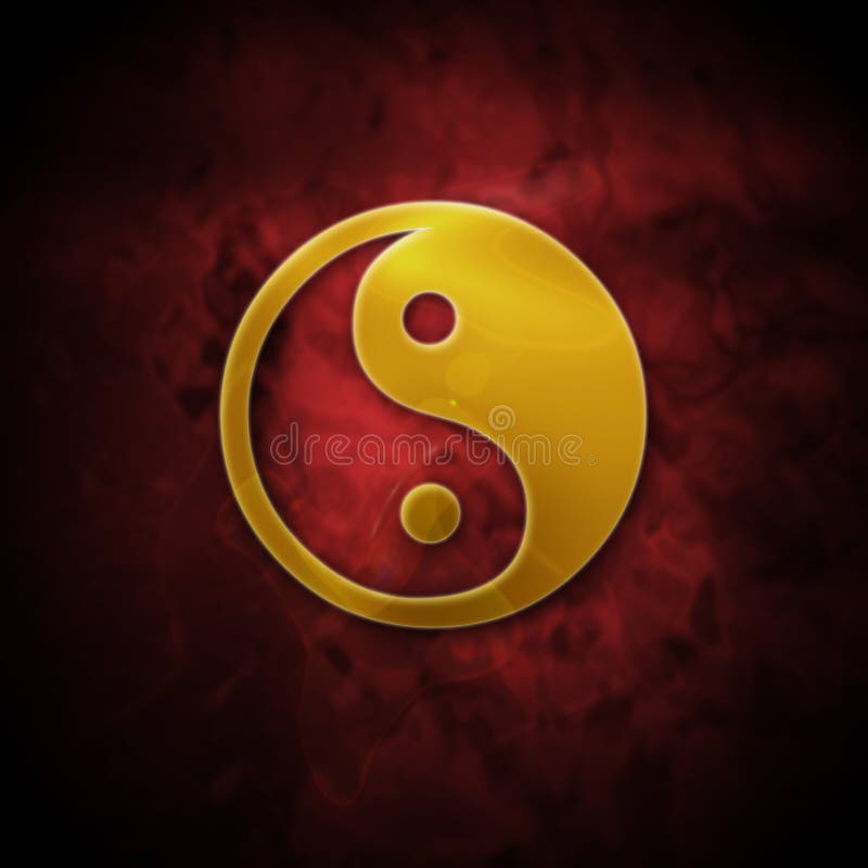 Golden ying yang stock illustration. Illustration of equilibrium - 12920801