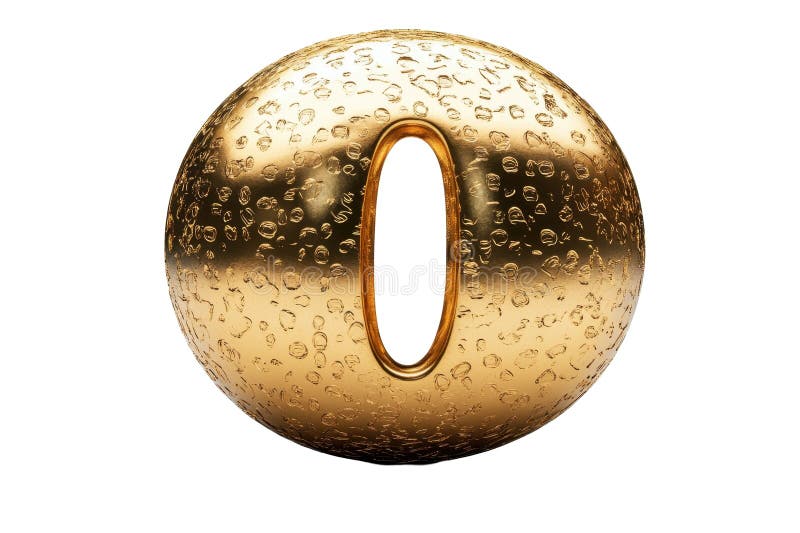 Golden Zero Symbol Isolated on a Clean with Detailed Texture Stock ...