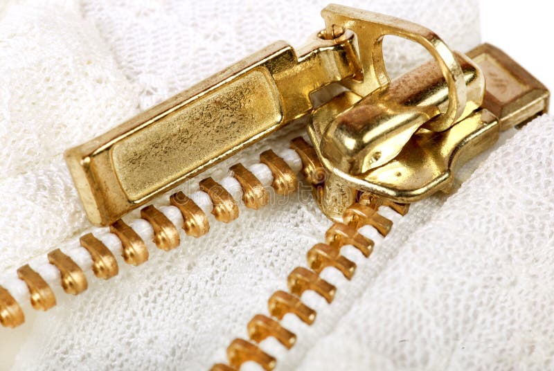 Golden zip stock image. Image of metal, detailed, macro - 55038415