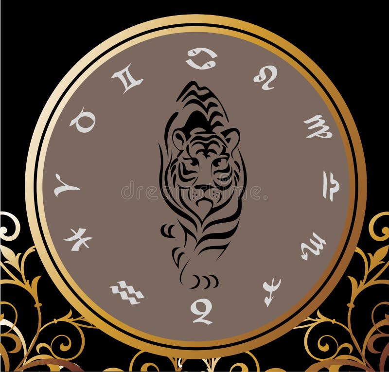 Zodiac Wheel with Sign of Pisces.Tattoo Design Stock Vector ...