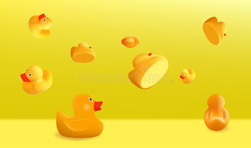 Background with Fallind Rubber Ducks Stock Vector - Illustration of ...