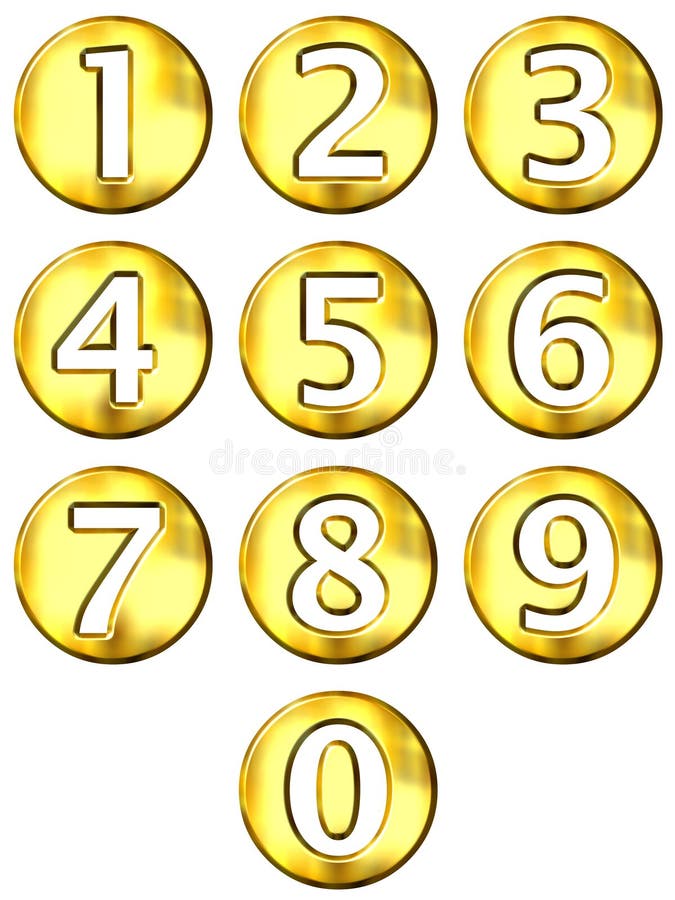 Goldene Zahlen 3D stock abbildung. Illustration von hinaufklettern ...