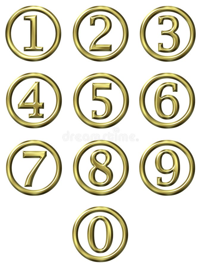 Goldene Zahlen 3D stock abbildung. Illustration von hinaufklettern ...