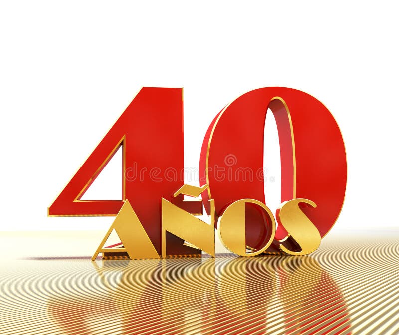 Goldene Nr. Vierzig Nummerieren 40 Und Das Wort Stock Abbildung ...