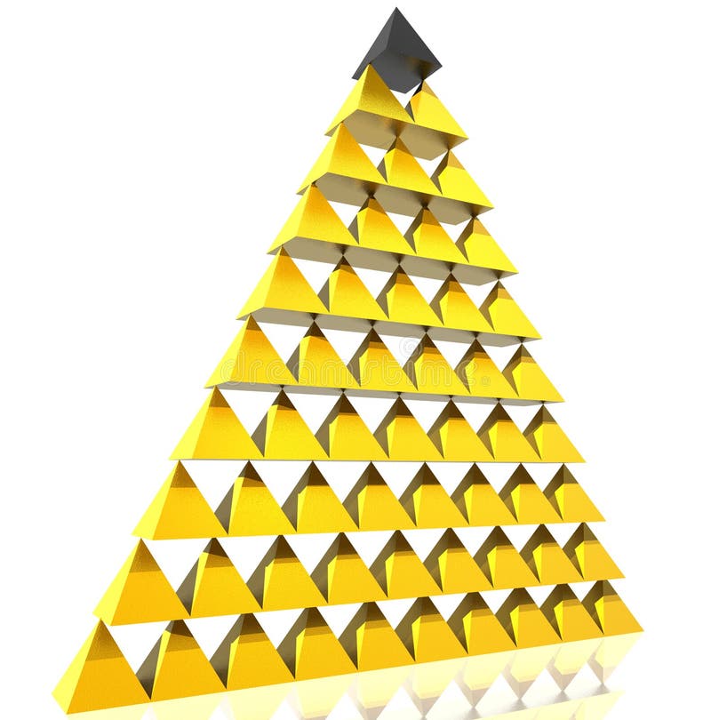 Goldene Form Der Pyramiden-3D, Vektor-Illustration. Vektor Abbildung ...