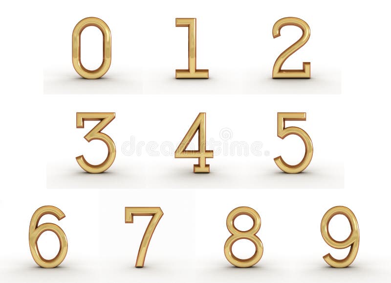 Goldene Zahlen 3D stock abbildung. Illustration von hinaufklettern ...