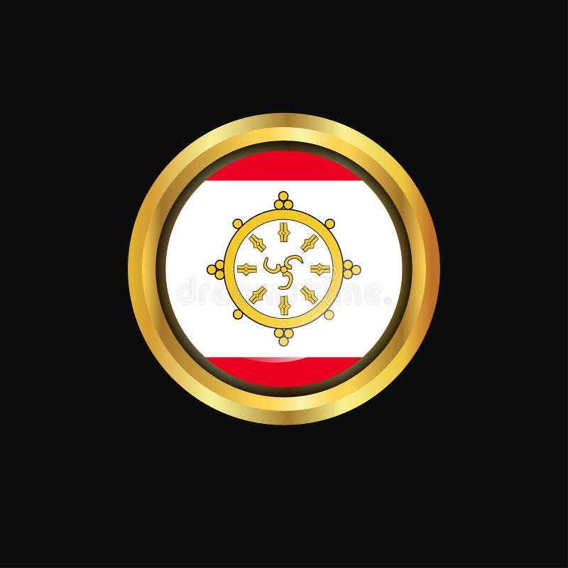 Goldener Knopf Sikkim-Flagge Vektor Abbildung - Illustration von symbol ...