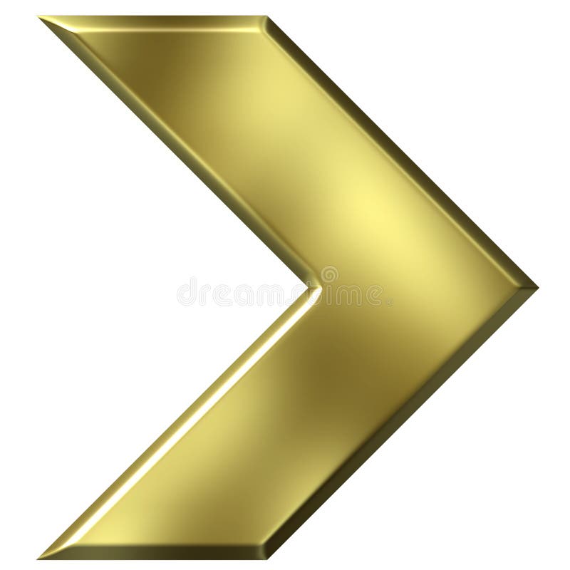 Goldener Pfeil 3D stock abbildung. Illustration von schraube - 4538467