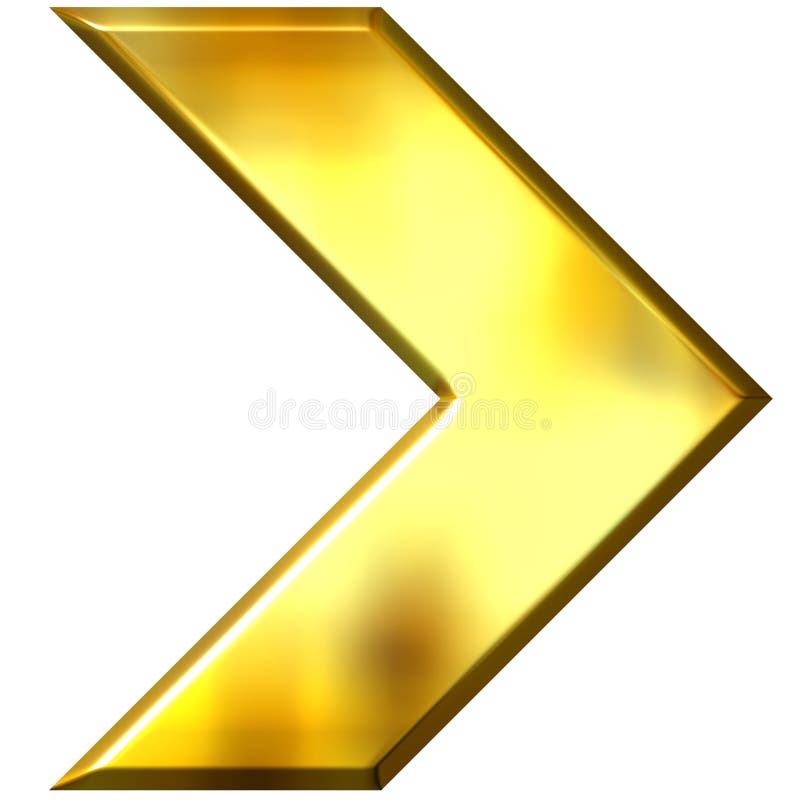 3D Goldener Pfeil stock abbildung. Illustration von spiel - 5271553