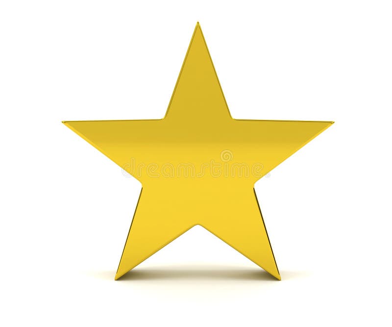 Goldener Stern Auf Weißem Hintergrund Stock Abbildung - Illustration ...