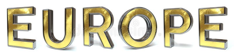 Goldener Text Europas stock abbildung. Illustration von auslegung ...