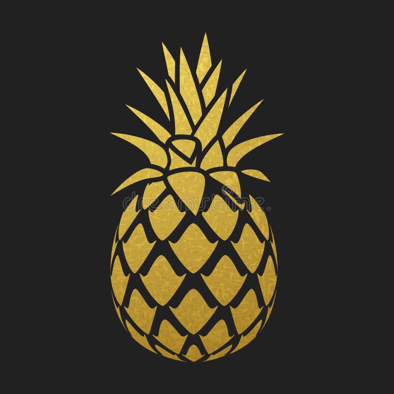 Ananas Golden Mit Blatt Tropische Goldexotische Frucht Lokalisierter ...