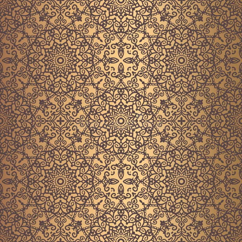 Goldene Arabesken-Muster vektor abbildung. Illustration von verzierung ...