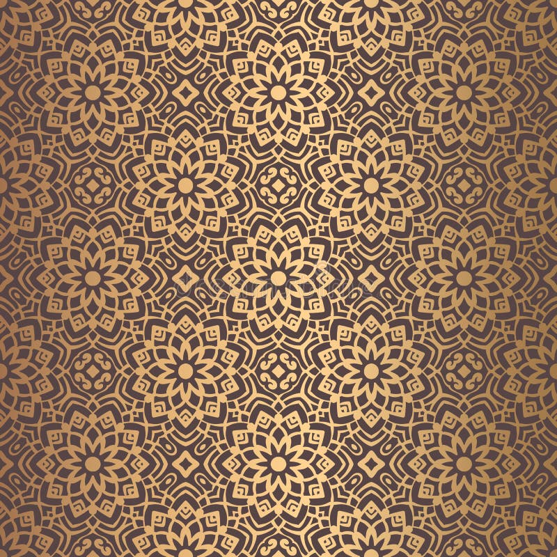 Goldenes Arabesken-Muster vektor abbildung. Illustration von muster ...