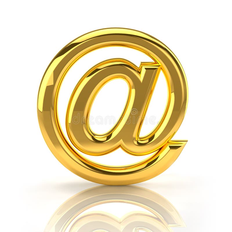 Goldenes eMail-Zeichen stock abbildung. Illustration von symbol - 12037685
