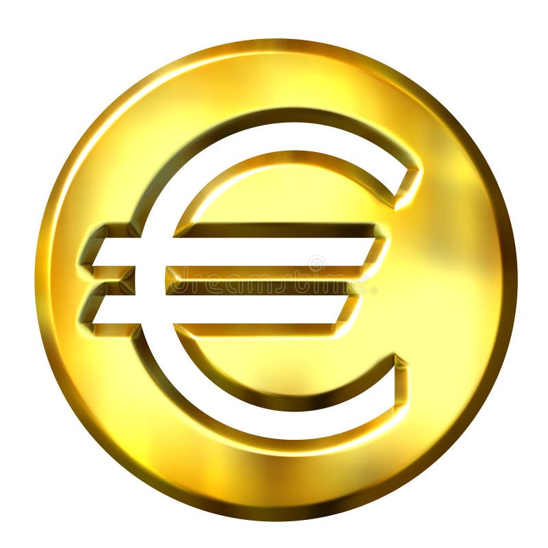 Goldenes Eurosymbol 3D stock abbildung. Illustration von finanzierung ...
