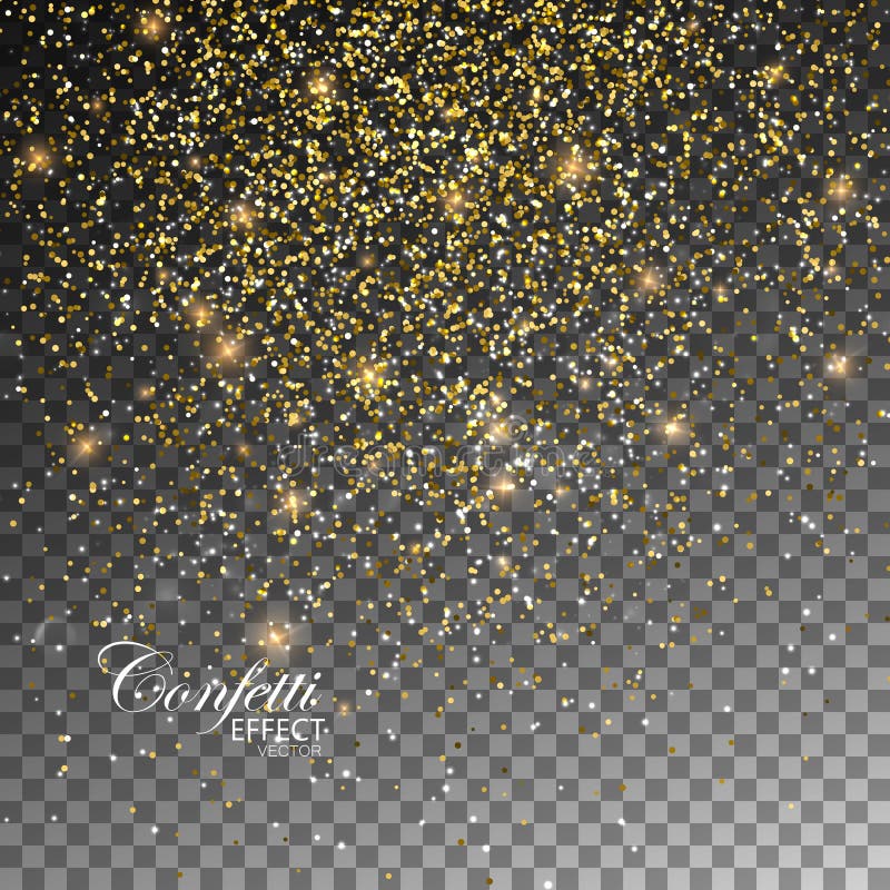 Goldenes Konfetti-Funkeln vektor abbildung. Illustration von leuchten ...