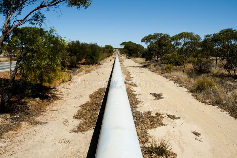 Goldfields Water Pipeline stock photo. Image of converge - 113483618