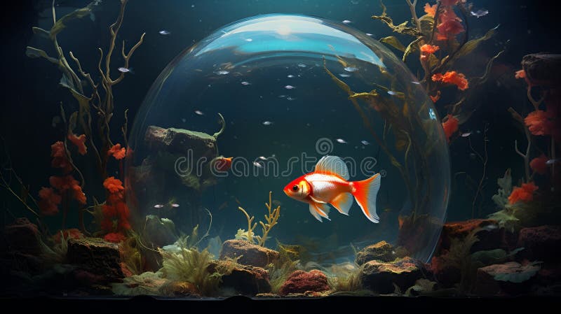 Goldfish, Aquarium, Vast Underwater World Stock Illustration ...