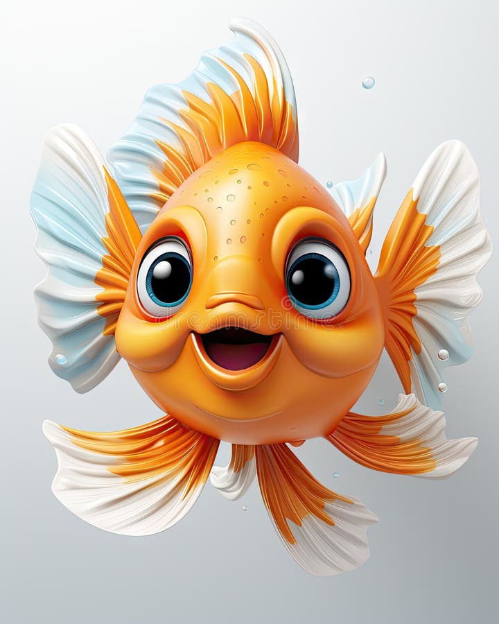 A Goldfish with Big Eyes and a Smile on it S Face. Generative Ai Stock ...