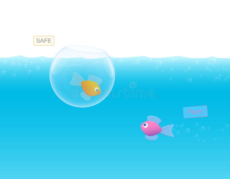 Goldfish Bowl Safe Ocean Fish Free Comparison Stock Vector ...