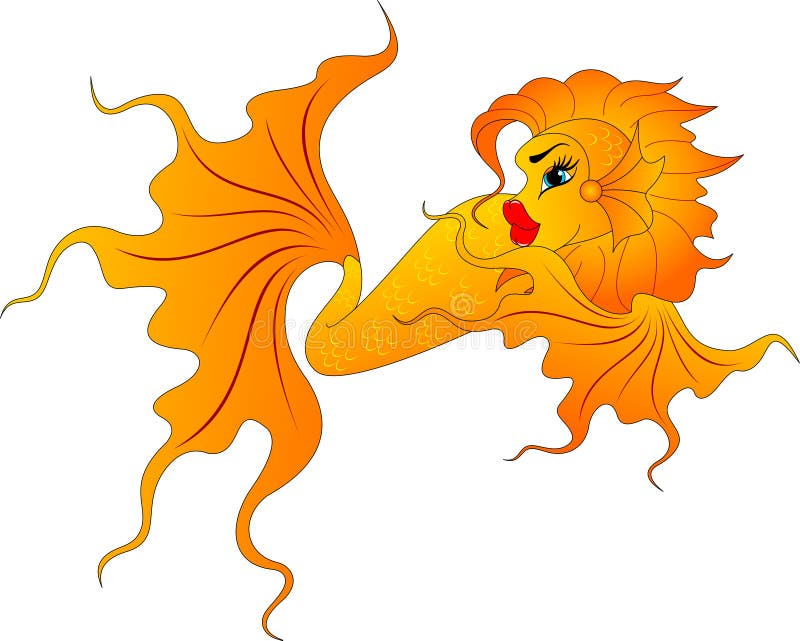 Goldfish, Bright Orange with Large Red Lips Stock Vector - Illustration ...