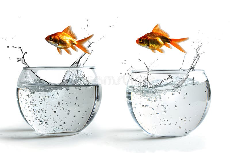 Goldfish Escape Chance Concept, Fish Thinking Out of the Box and ...