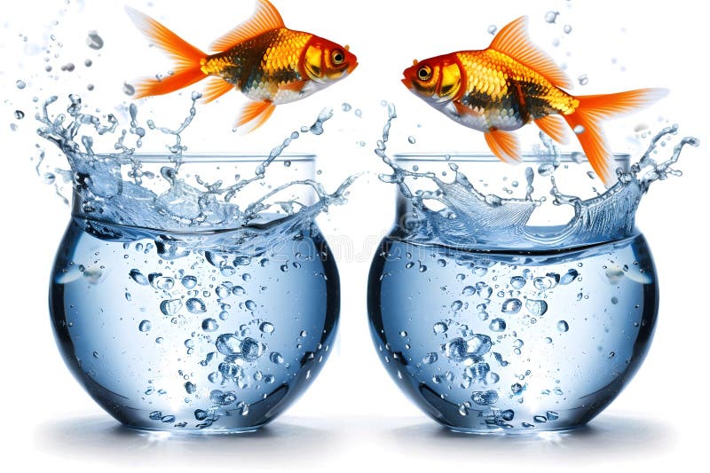 Goldfish Escape Chance Concept, Fish Thinking Out of the Box and ...