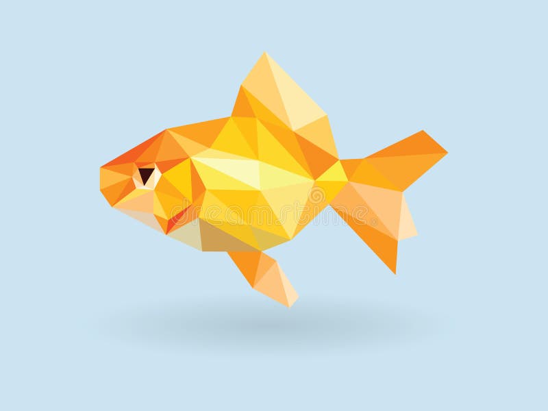 Golden Fish Low Polygon Vector Stock Vector - Illustration of creative ...