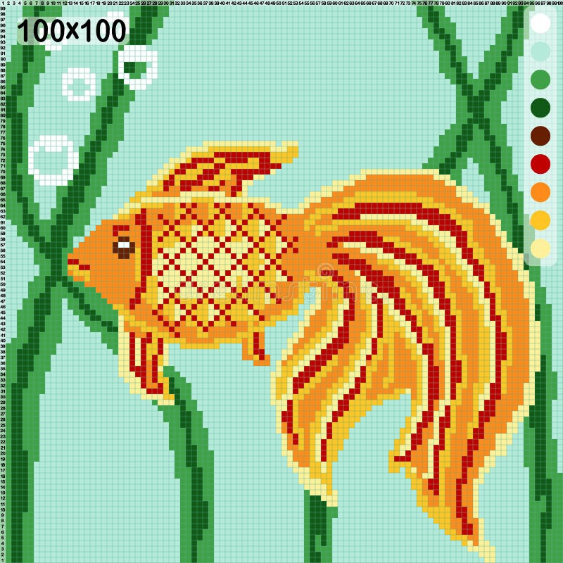 Goldfish Pattern for Knitting or Cross-stitch Stock Vector ...