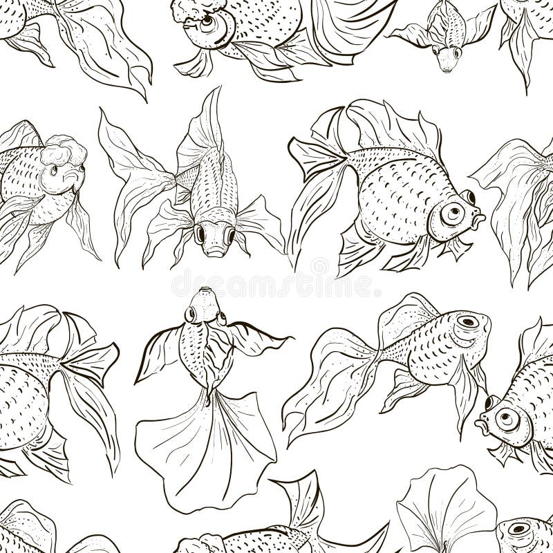 Goldfish. Seamless Vector Pattern for Textile or Book Covers ...