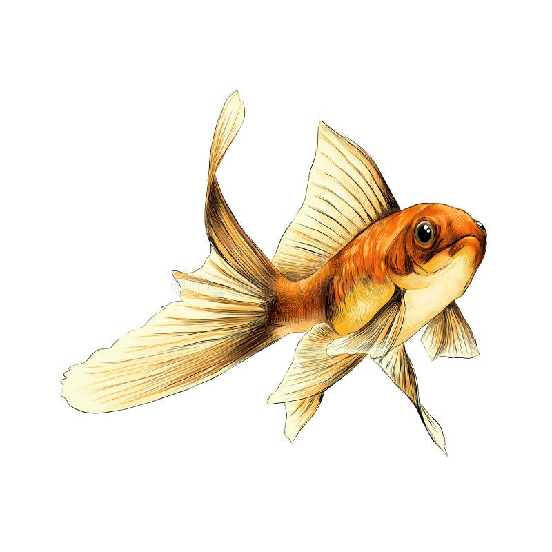 Goldfish Sketch Vector Graphics Stock Vector - Illustration of pond ...