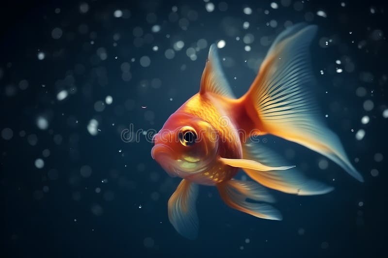 Goldfish Swimming in the Water. 3d Rendering. Computer Digital Drawing ...