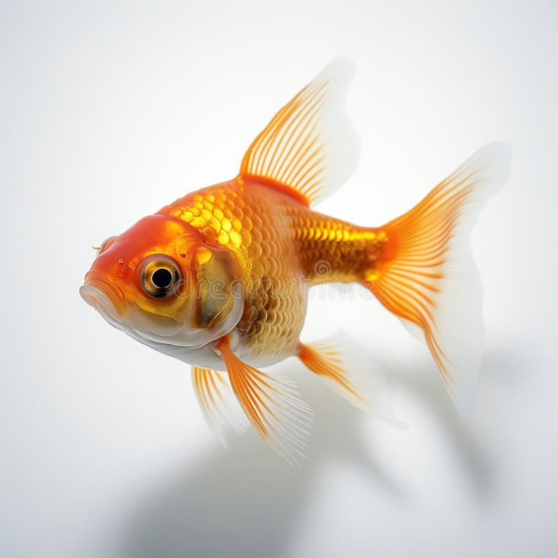 Goldfish on White Background Stock Illustration - Illustration of ...