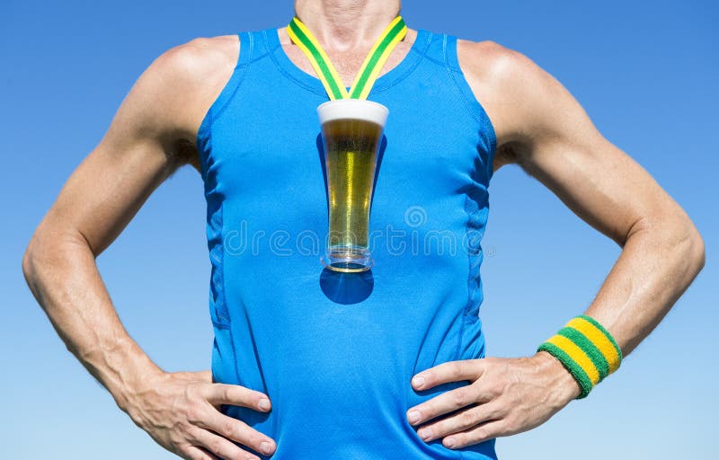 Goldmedaille Octoberfest-Bier-Trinker-Athlet Stockfoto - Bild von liter ...