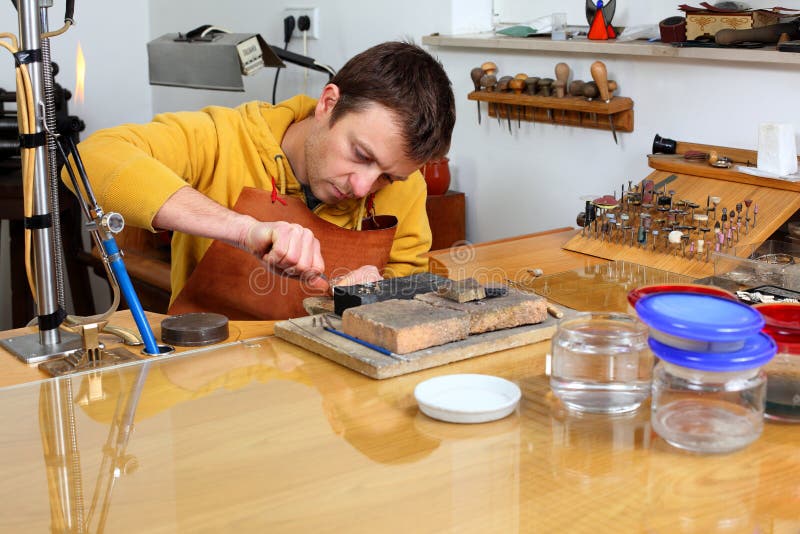 Hands of the Craftsman-jeweler Stock Photo - Image of jewelry, mend ...