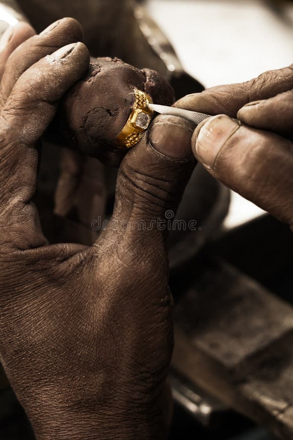 Goldsmith and diamond ring stock photo. Image of eastern - 4569486